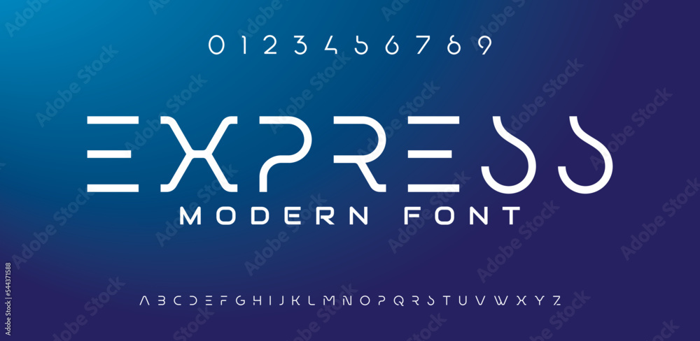 EXPRESS Innovative font typeface designed for technology. Typeface ...