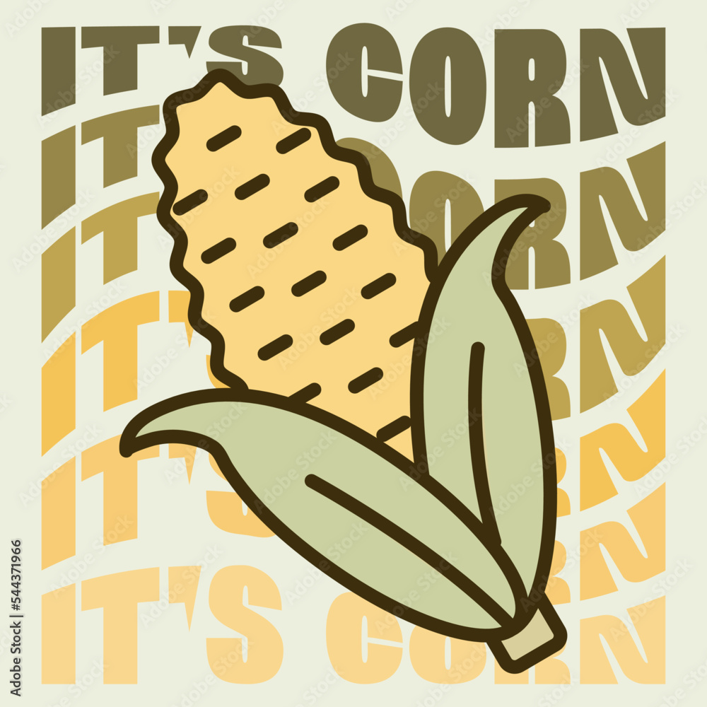 Funny cute corn. It's corn. Corn design. t-shirt corn design. corn icon ...
