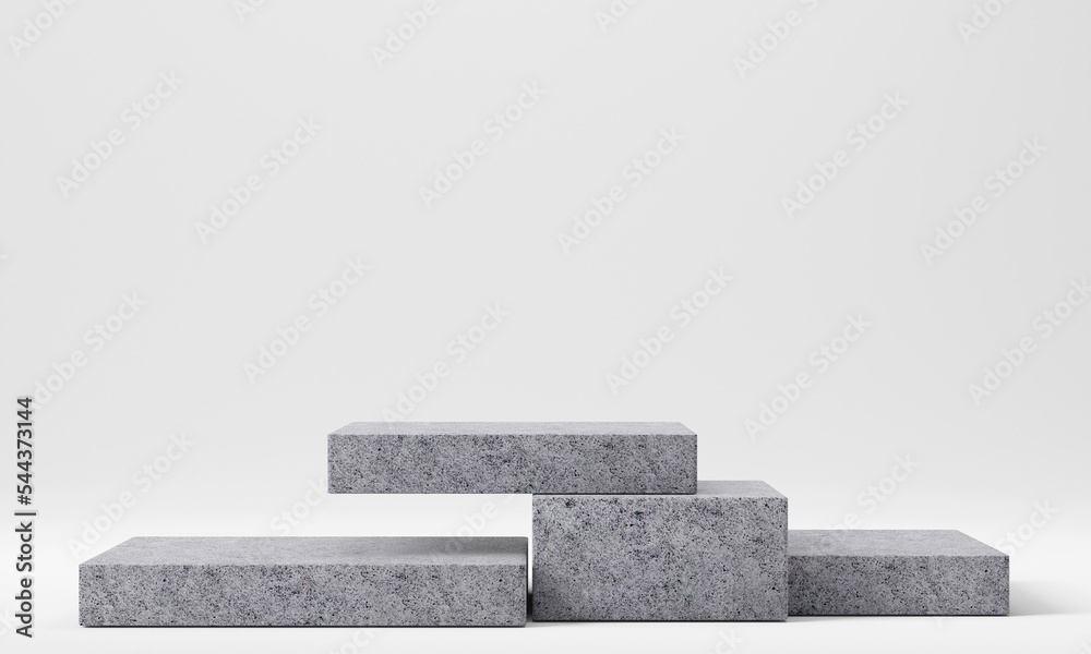 step concrete cylinder podiums background. Abstract minimal scene with ...