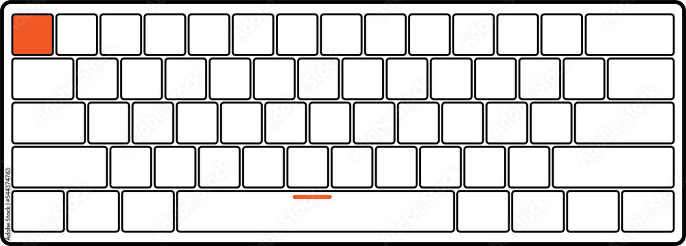 TKL tenkeyless wireless Gaming PC Mechanical Keyboard black outline in ...
