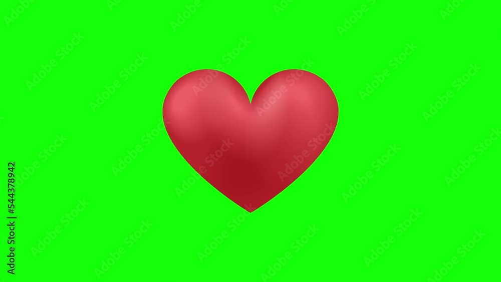 animated love heart with green screen background. used for any video ...