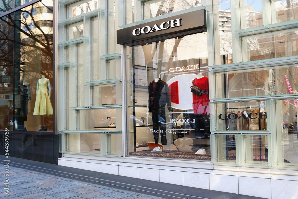 TOKYO, JAPAN - March 3, 2021: Window of a Coach store in Tokyo's ...