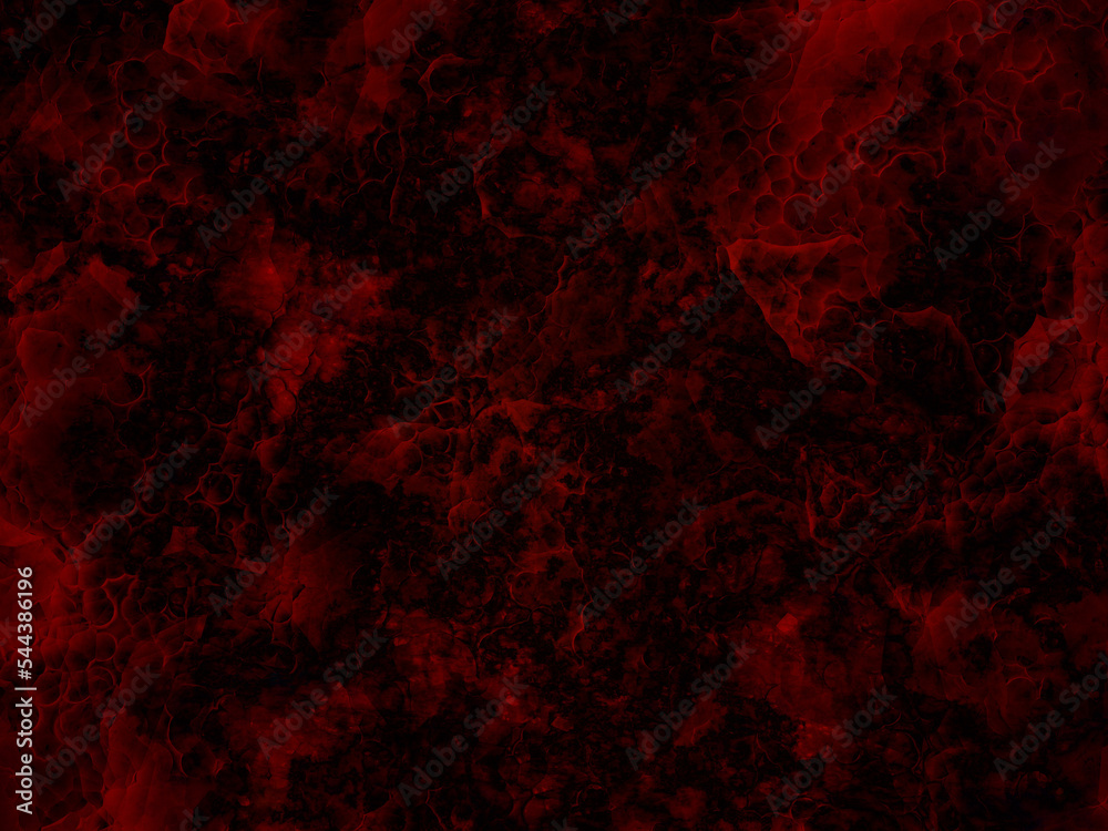 Old dark red wall with the curved inverted shapes and black drips and ...