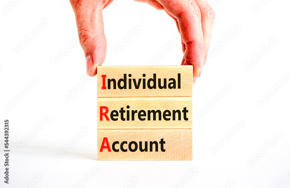 IRA individual retirement account symbol. Concept words IRA individual ...