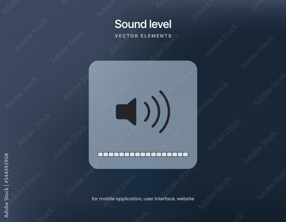 Speaker and sound icon. Volume level icon isolated on white background ...
