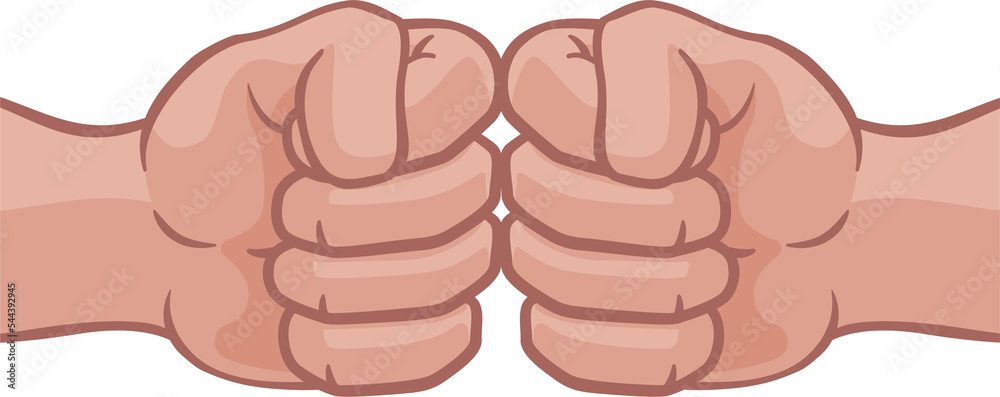 Fist Bump Hands Punch Cartoon Stock Illustration | Adobe Stock