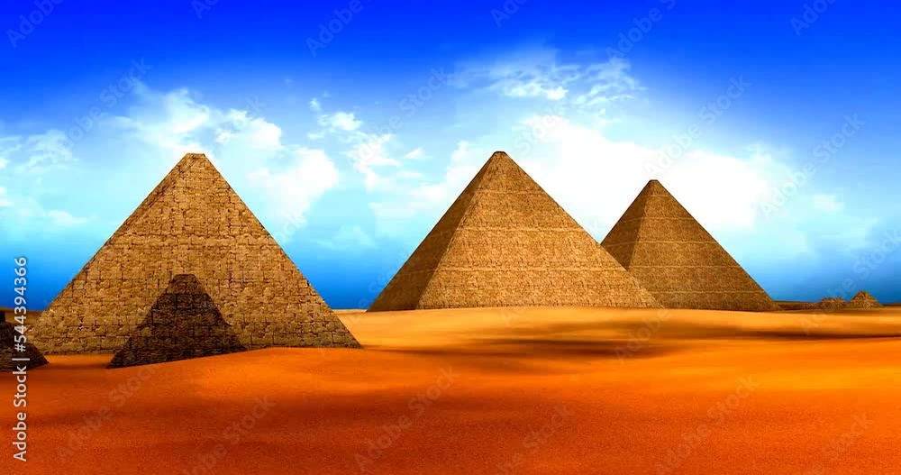 Animation of Great Pyramid of Giza, the oldest and largest pyramid ...