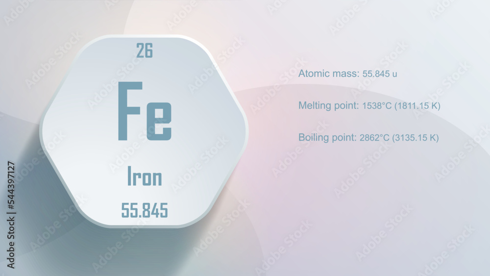 Modern periodic table element Iron 3D Vector Illustration Stock Vector ...