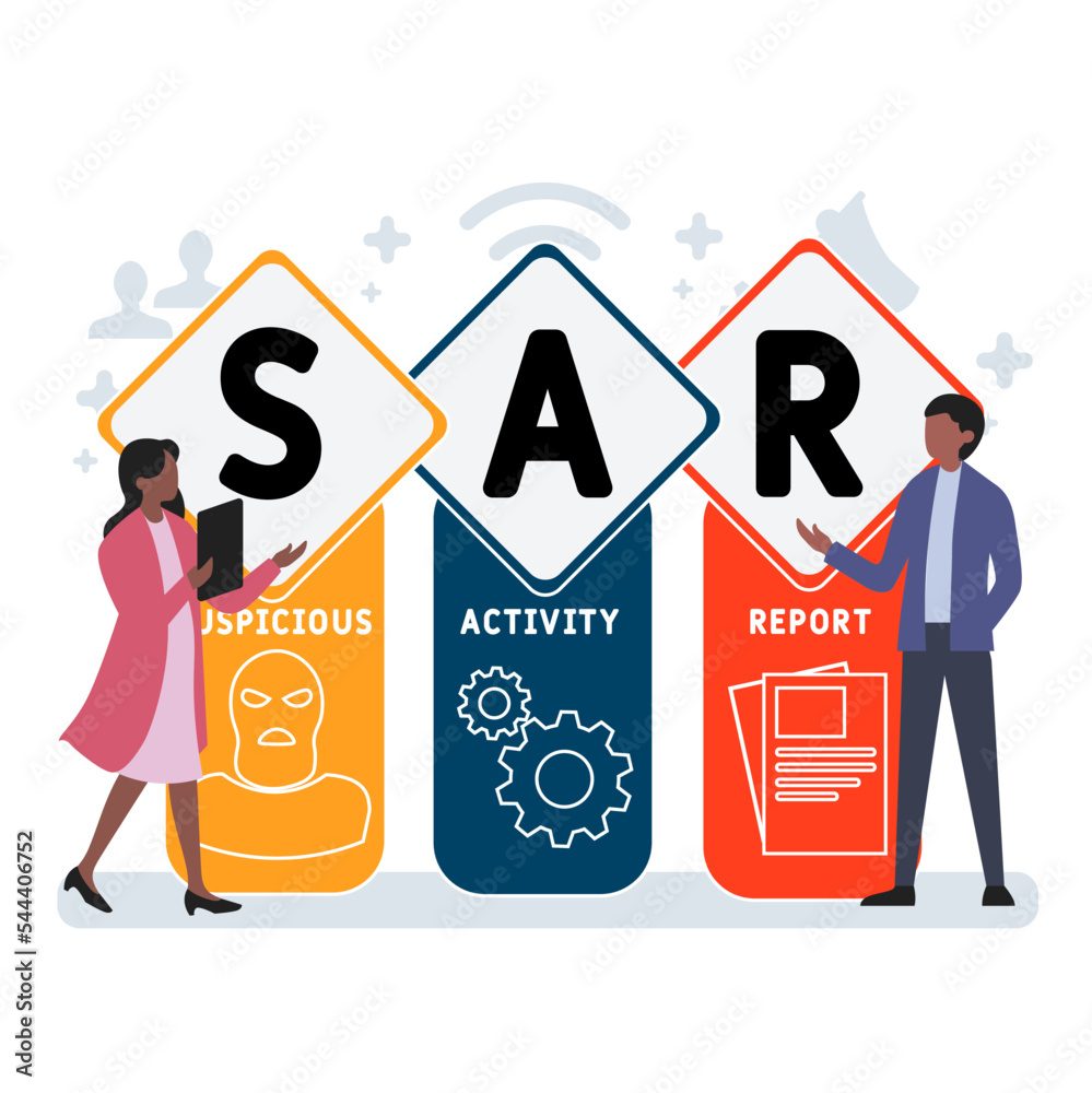 sar - suspicious activity report acronym. business concept background ...
