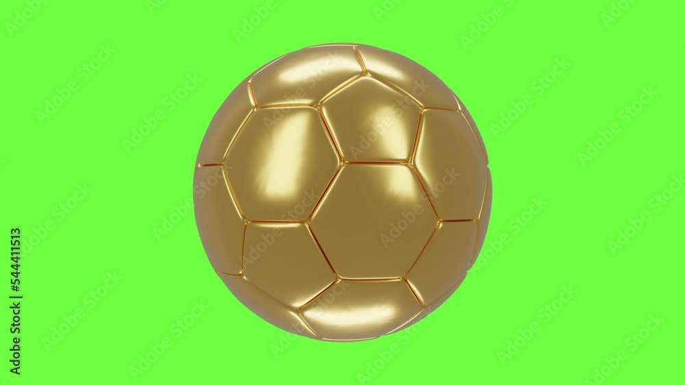 3D golden soccer ball rotation. 4K animation loop looped seamless ...