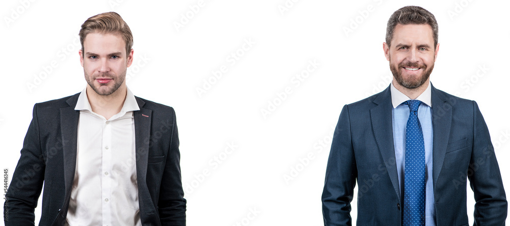 Man face portrait, banner with copy space. well groomed men. boss and ...