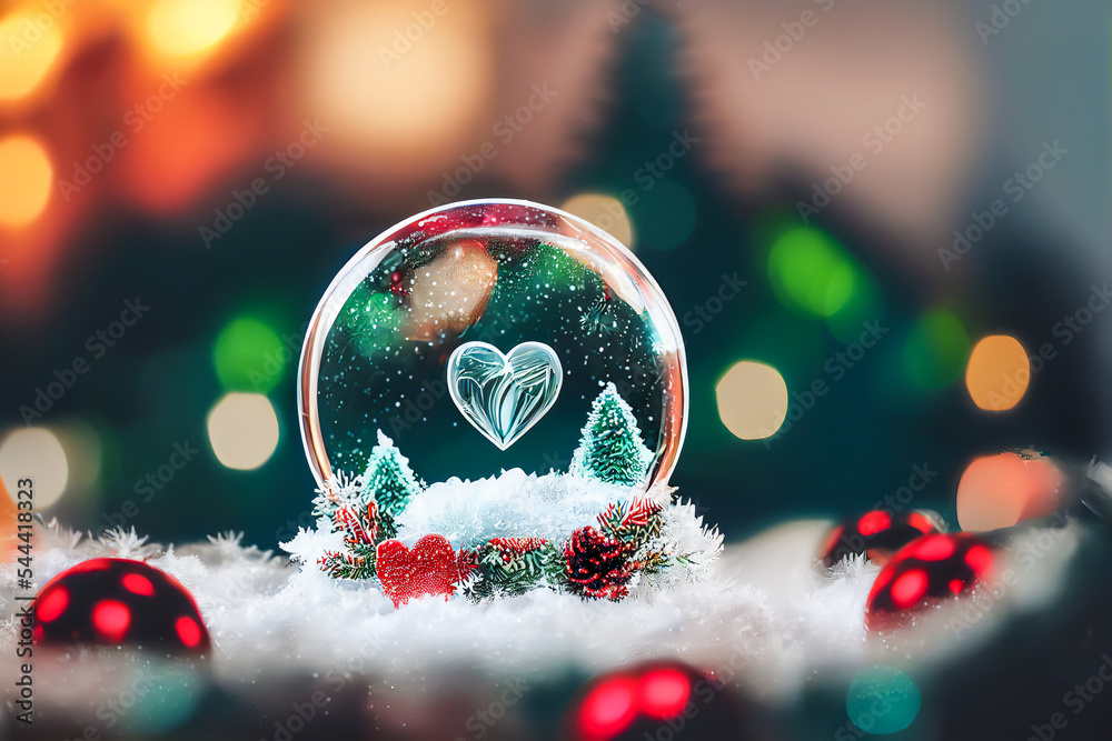 This Christmas, get a snow globe with red hearts as a symbol of love ...