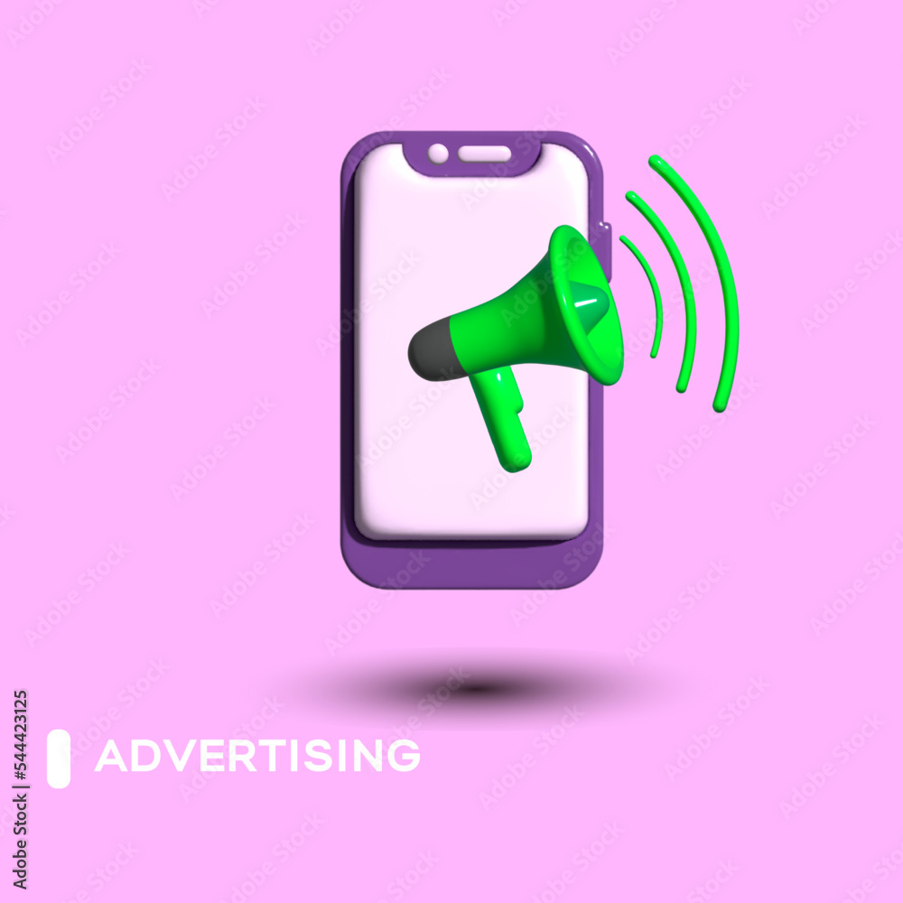 Megaphone Advertising, News, Messages, and Loudspeaker of green color ...
