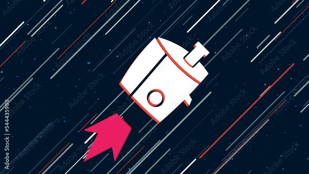 Juicer symbol flies through the universe on a jet propulsion. The ...