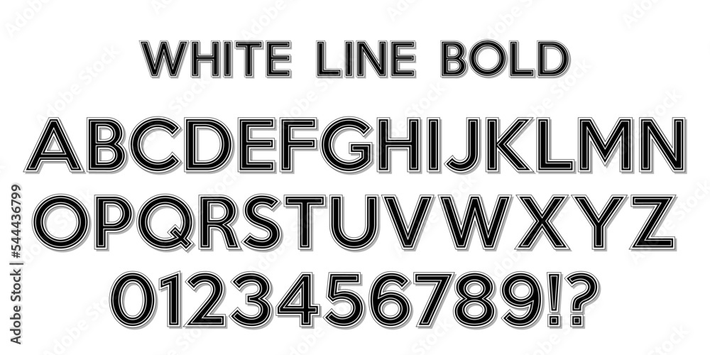 Alphabet bold retro sans serif font letters typography. Vintage ...