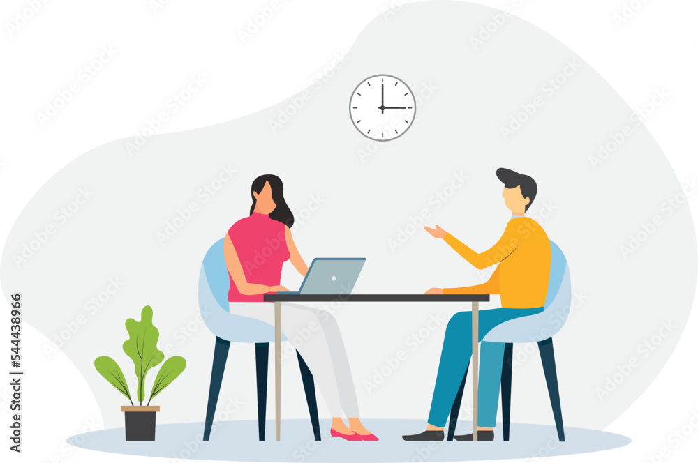Job Interview Vector Illustrations and Clip Art Stock Vector | Adobe Stock