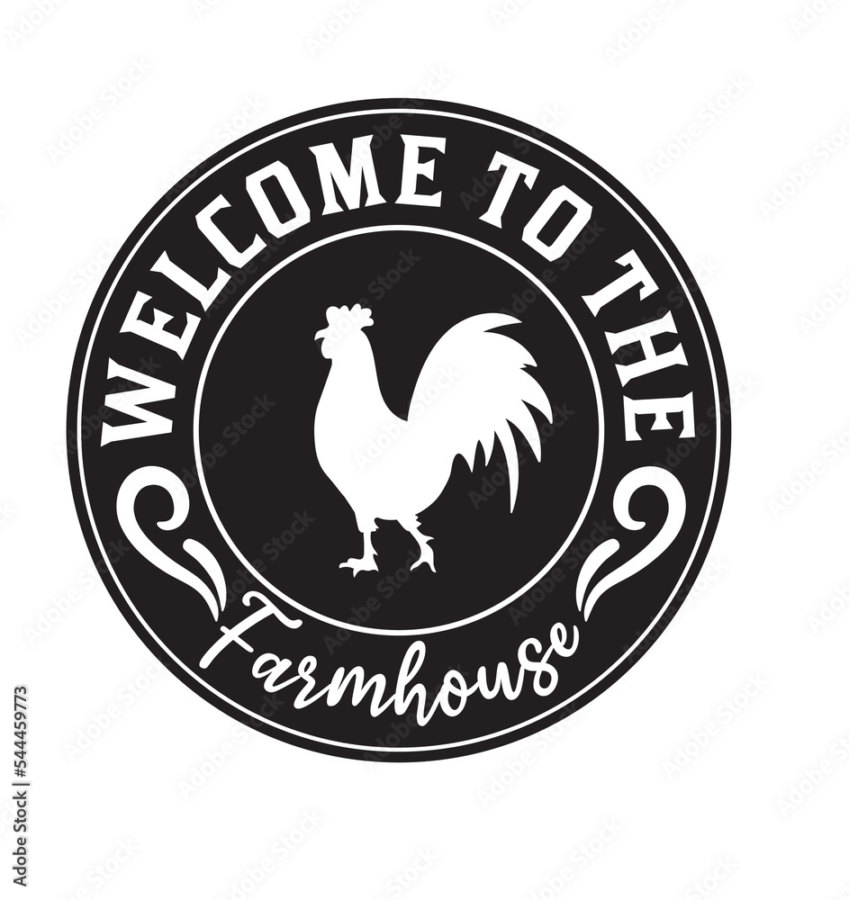 Welcome to the farmhouse template with hand drawn rooster silhouette ...