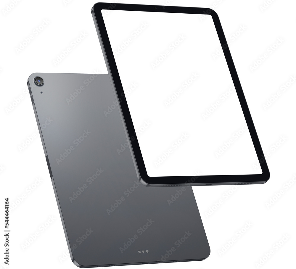 tablet pc with blank screen on isolated empty background for mockup ...