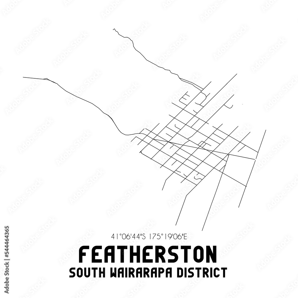 Featherston, South Wairarapa District, New Zealand. Minimalistic road ...