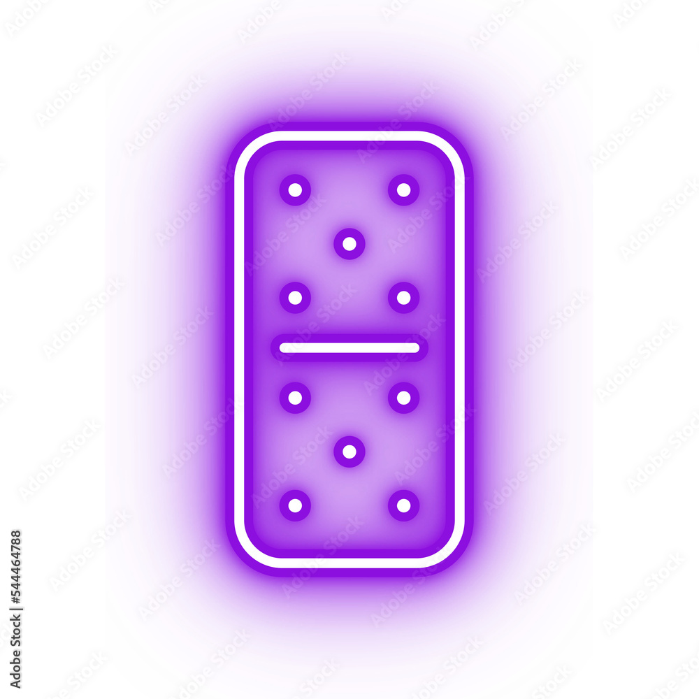 Neon purple domino icon, dominoes on transparent background Stock ...