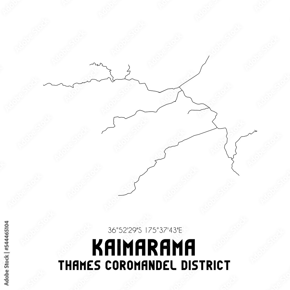 Kaimarama, Thames-Coromandel District, New Zealand. Minimalistic road ...