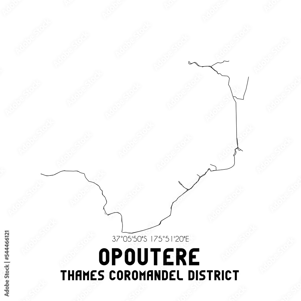 Opoutere, Thames-Coromandel District, New Zealand. Minimalistic road ...