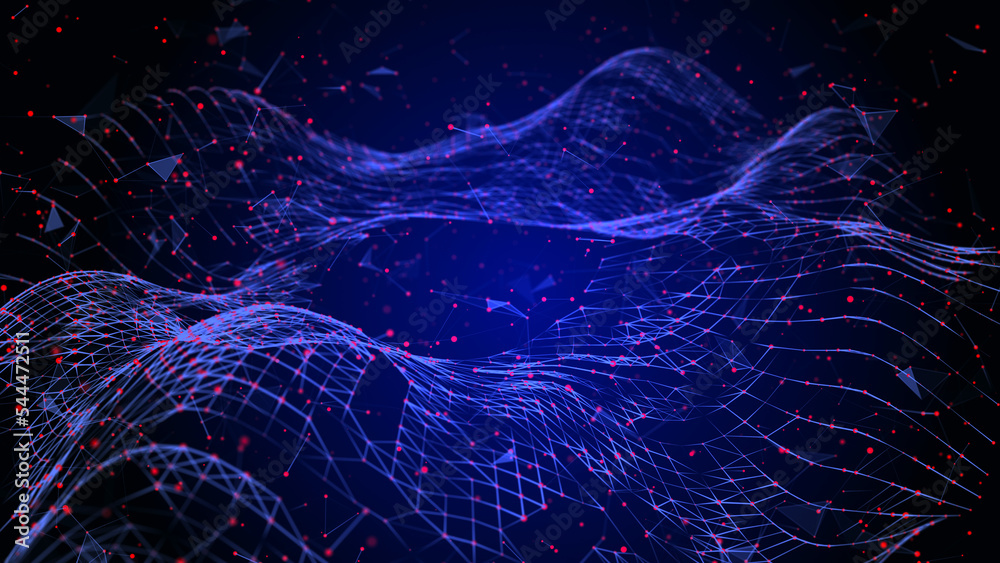 Big data stream. Information technology background. The dynamic wave ...