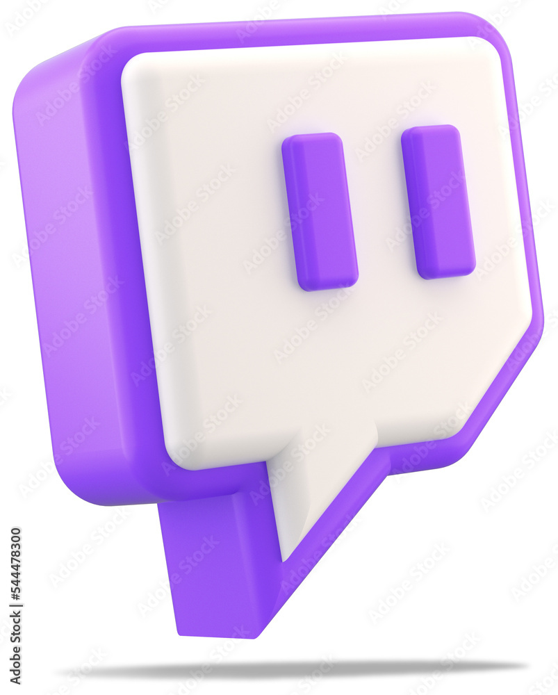 Valencia, Spain - November, 2022: Twitch isolated logo violet icon with ...