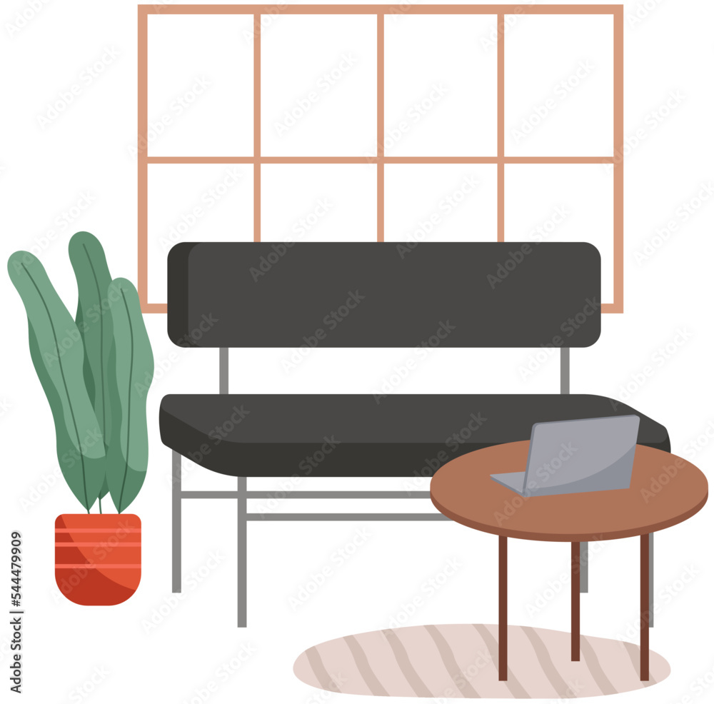 Organization workplace of employee. Design of worspace room, space for ...