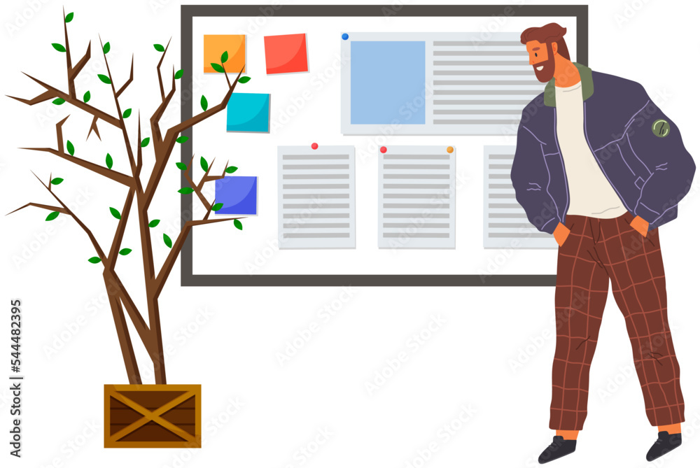 Businessman Works With Improvement Diagrams And Charts Business Process Management Behavior