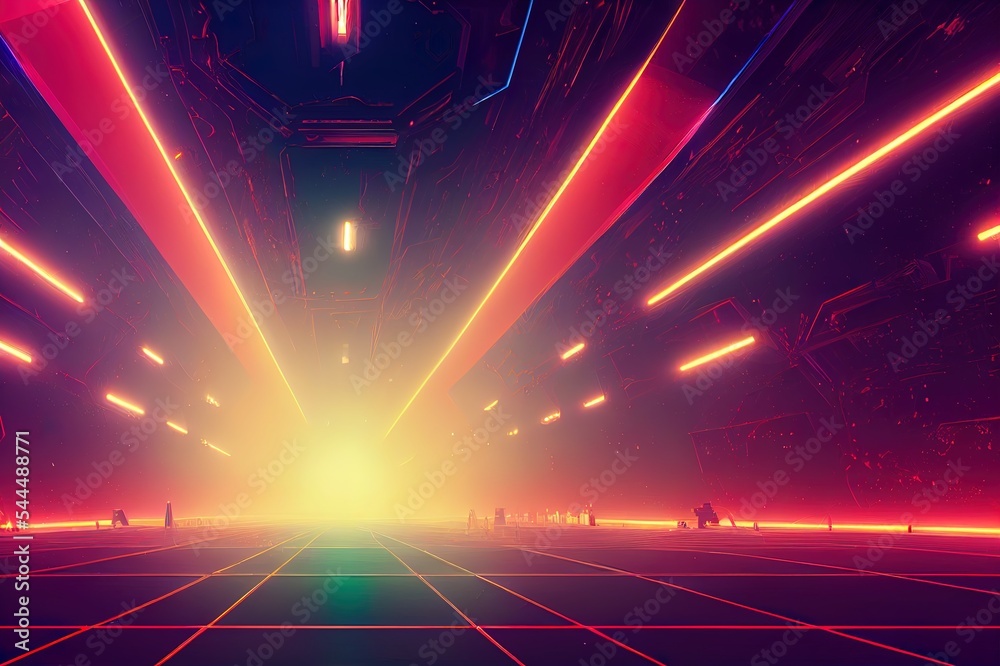 Red stage background, Technology concept, Futuristic, Hud, Showcase ...