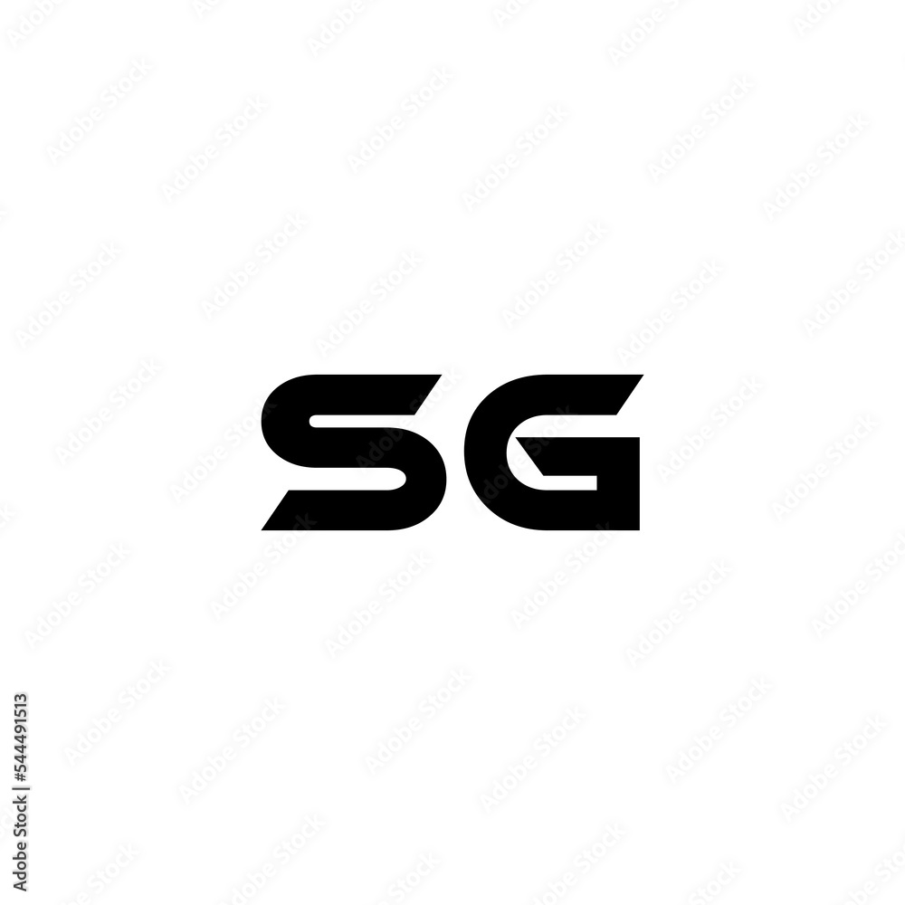 SG letter logo design with white background in illustrator, vector logo ...