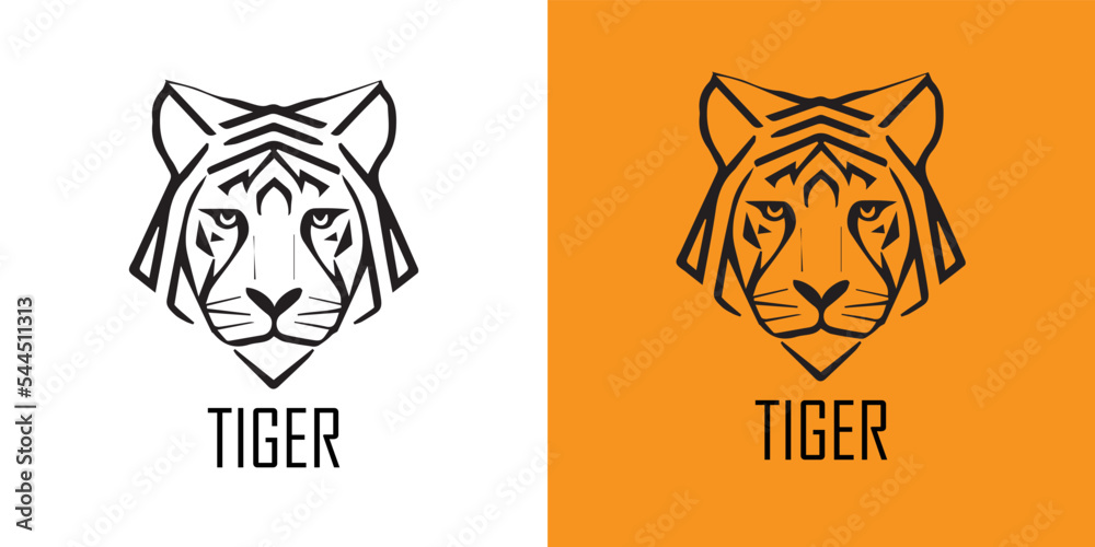 Tiger Head Geometric Logo Vector. Tiger Head Tattoo Design. Tiger ...