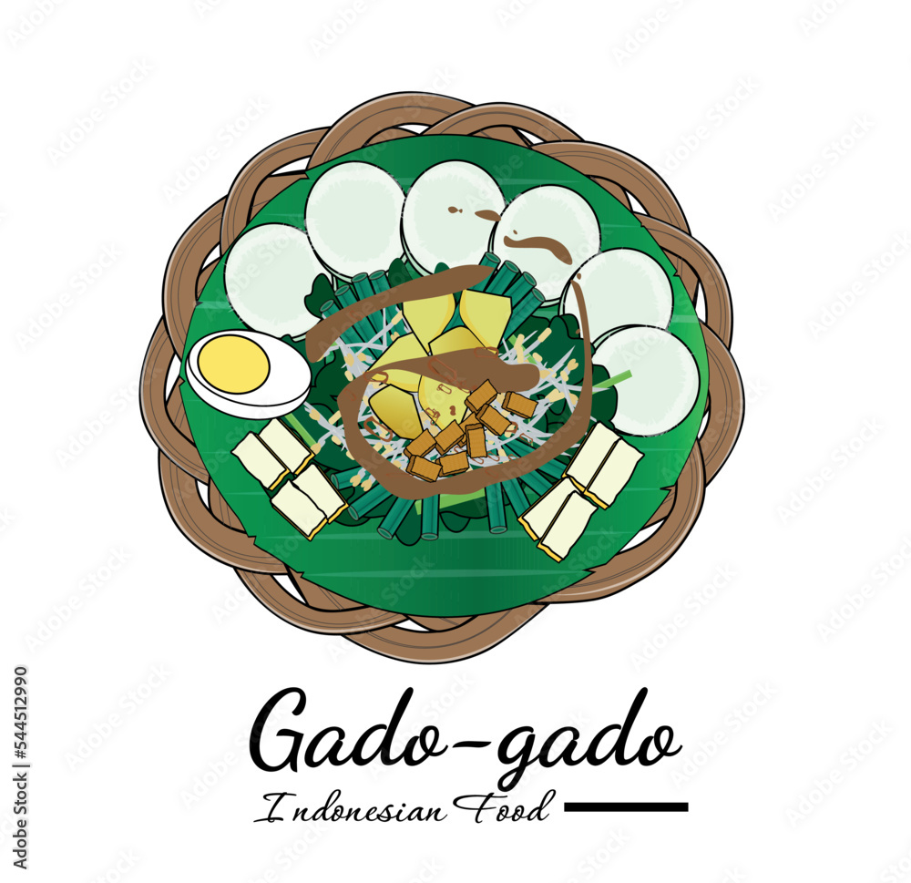Gado gado Indonesian traditional food vector illustration Stock Vector ...