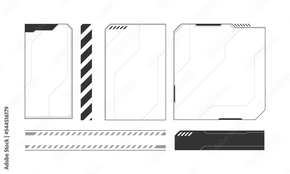 Hud frame futuristic game target borders scifi empty banners for text Stock Vector | Adobe Stock