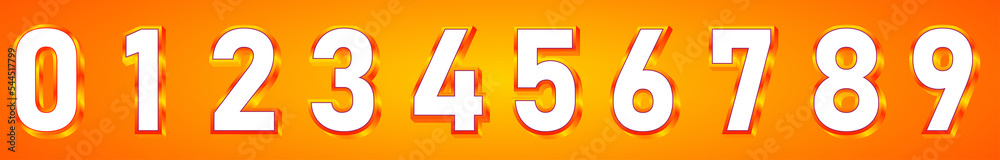 Numbers 3D letters 3D numbers number fonts gradation strength steel ...