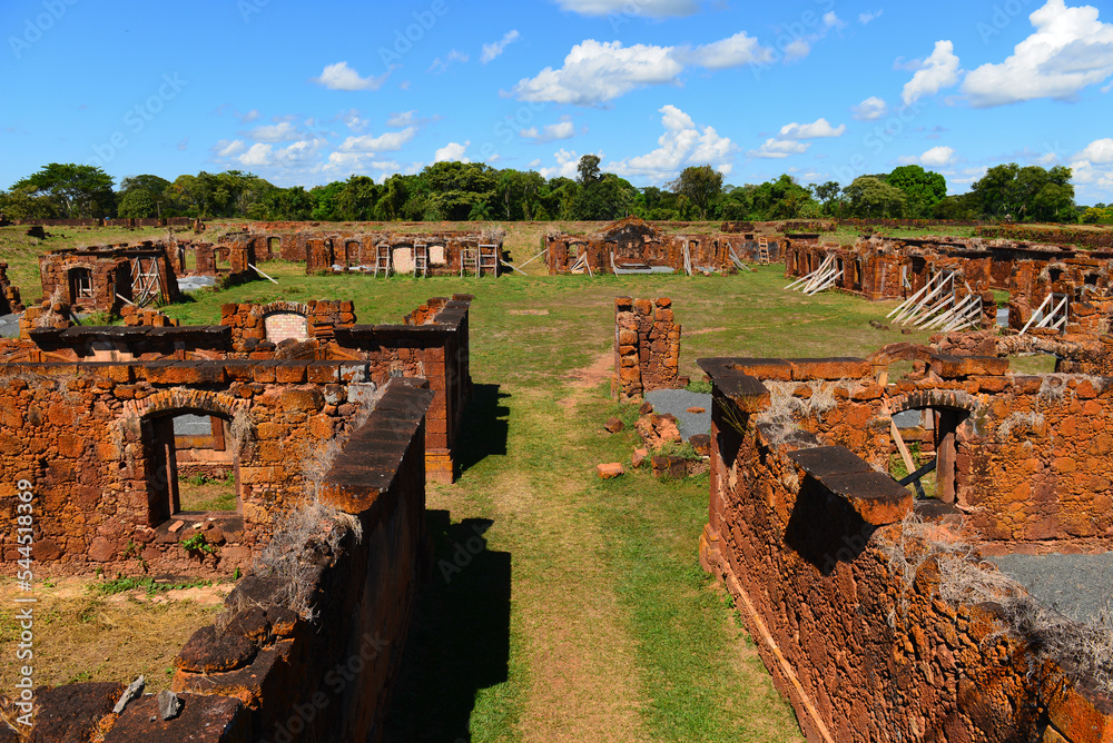 The ruins of the Forte Príncipe da Beira fort surrounded by rainforest ...