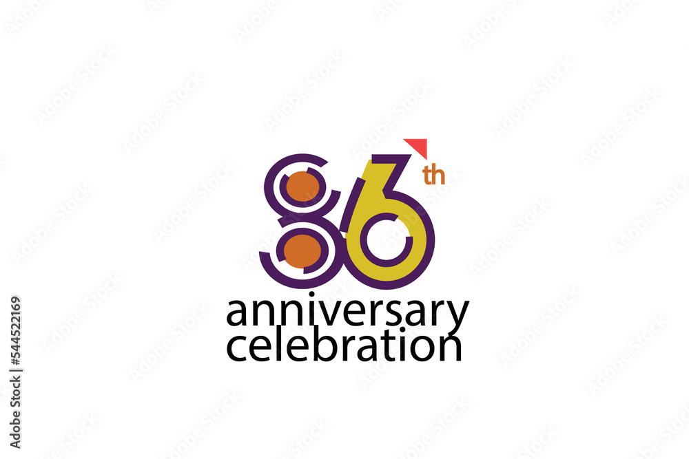86 year anniversary celebration abstract style logotype. anniversary ...