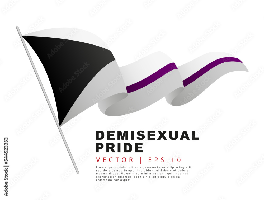 The flag of demisexual pride hangs on a flagpole and flutters in the ...