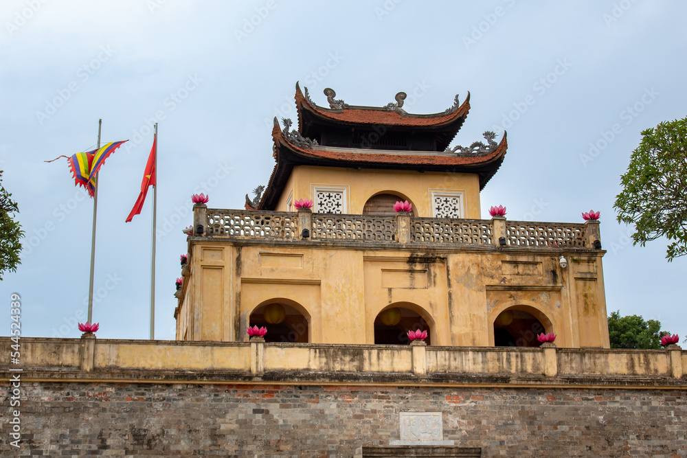 Yellow brick traditional Vietnamese architecture gate design at the ...