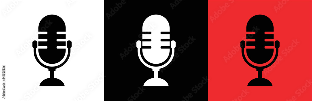 Microphone icon. Microphone icon set. Different microphone collection ...