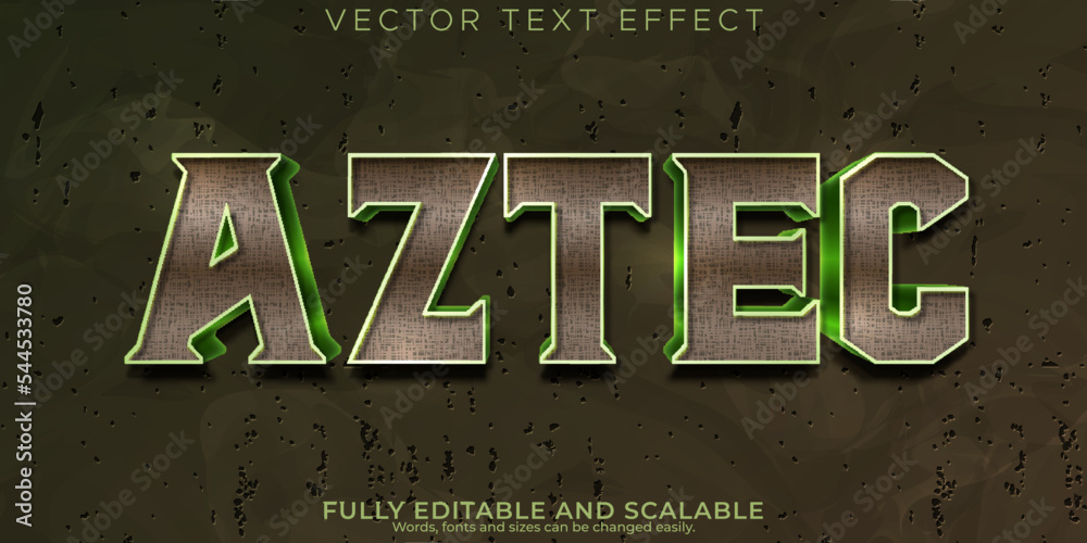 Aztec ruin text effect, editable maya and peru text style Stock Vector ...