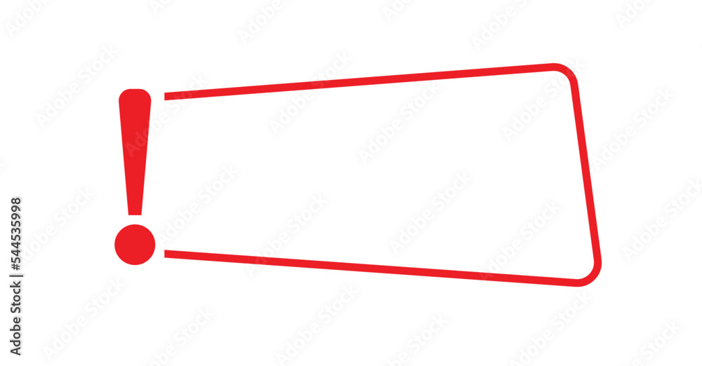 text with exclamation mark on white background Stock Vector | Adobe Stock