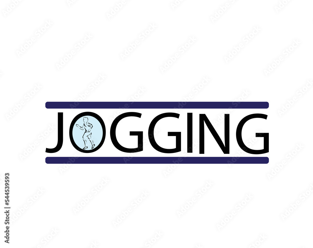 vector design with the words JOGGING where in the circle the letter O ...