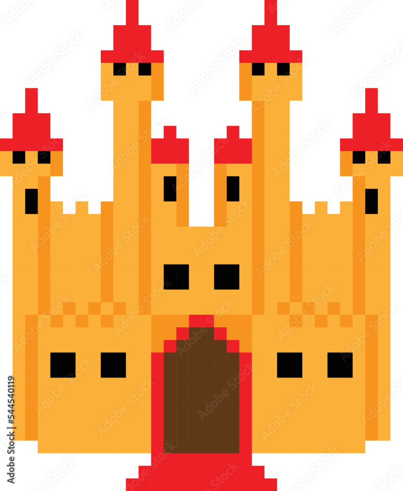 Castle pixel art vector illustration. Castle image or clip art. Stock ...