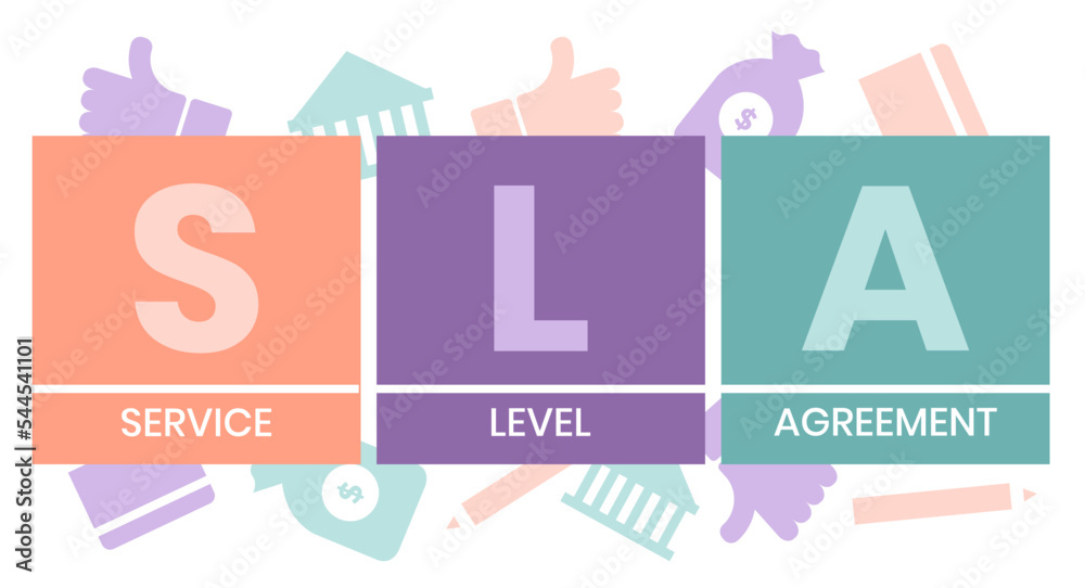 SLA - Service Level Agreement acronym, business concept background ...