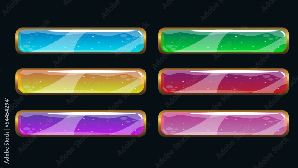 Crystal title banners set for epic game design. decorative frames ...