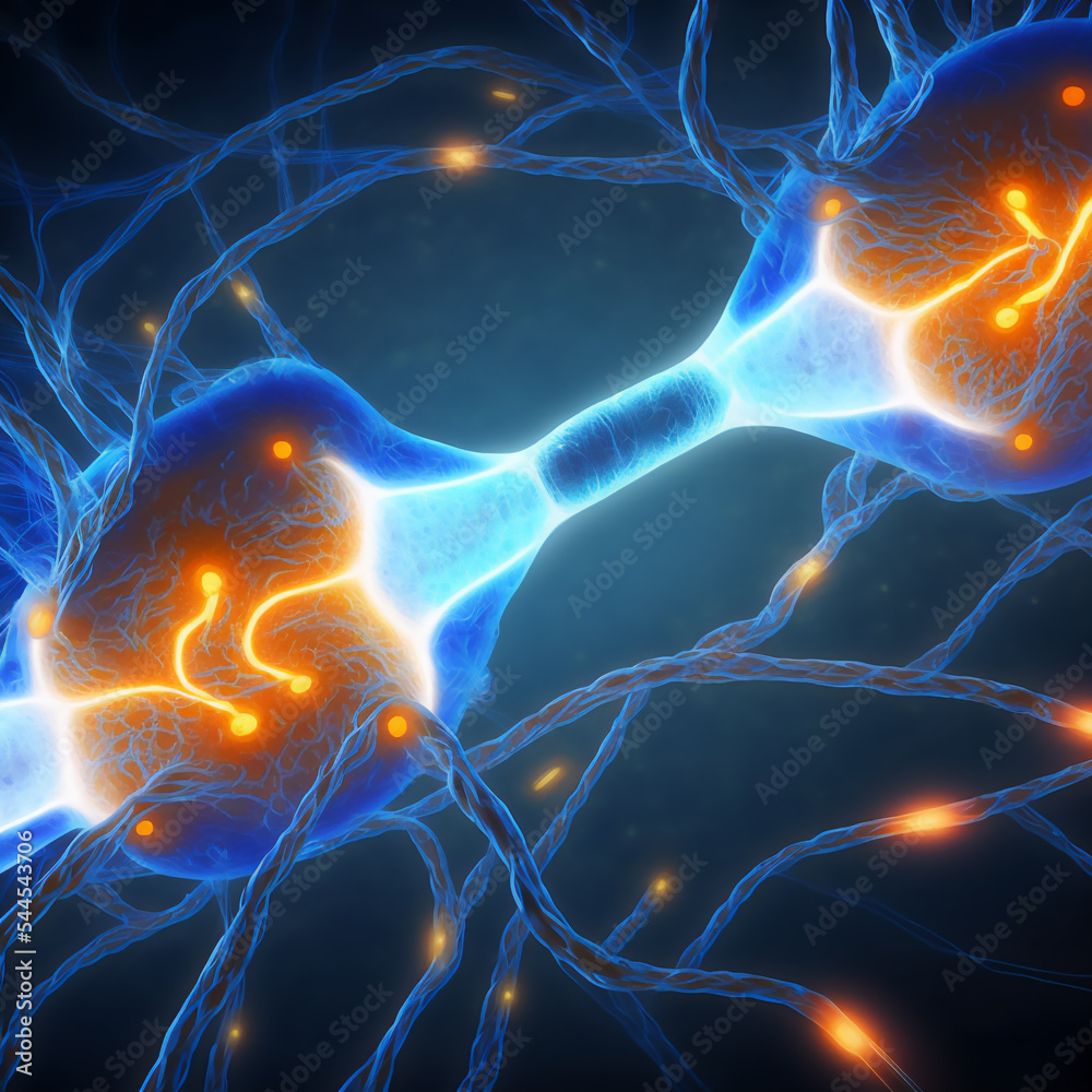 Firing neural synapses, neurons exchanging electrical impulses, degenerative cognitive disease ...