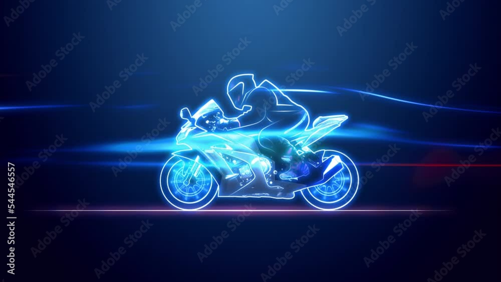 Abstract animation of a futuristic blue formula 1 speed in 4K UHD, cgi ...