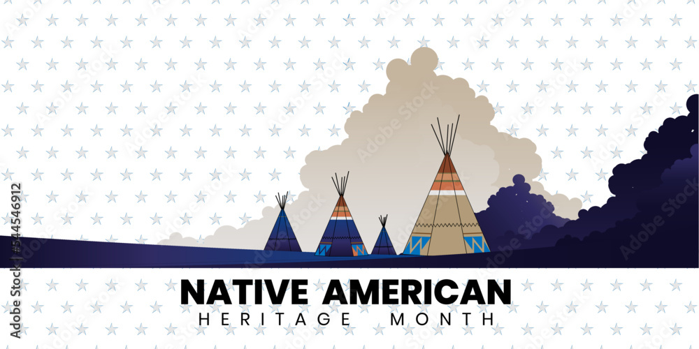 Native American Heritage Month background design. American Indian ...